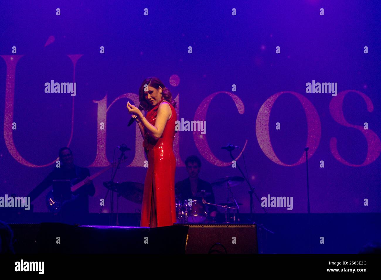 The singer Tamara, during the concert in Madrid of her tour 'Únicos ...