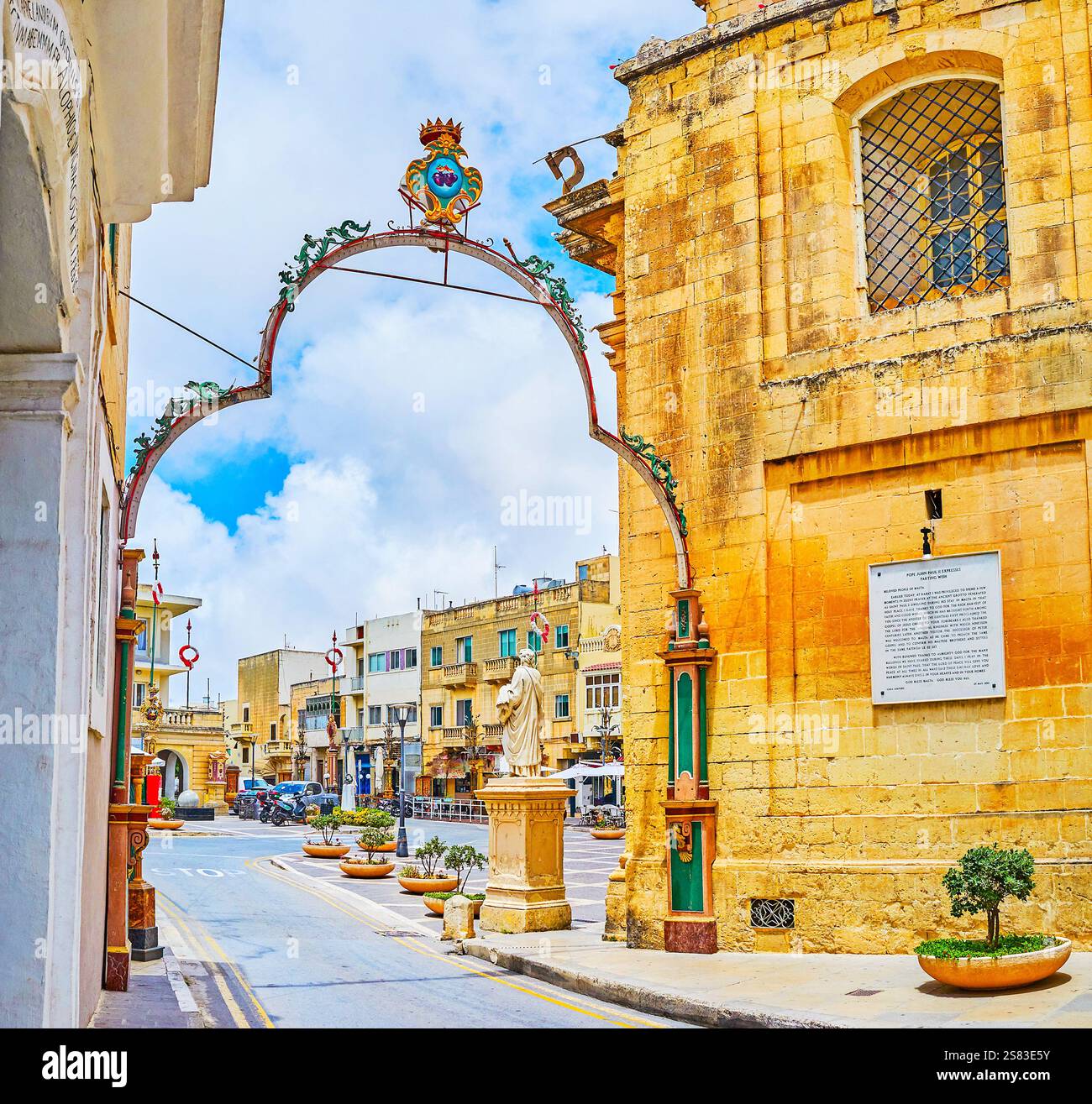 The view on St Paul Square through the feast arch in College street in ...