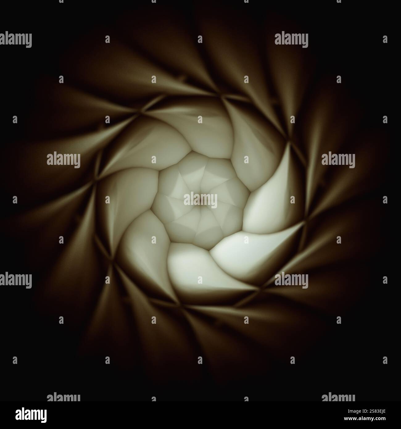 3d render of abstract art with surreal 3d machinery industrial turbine ...