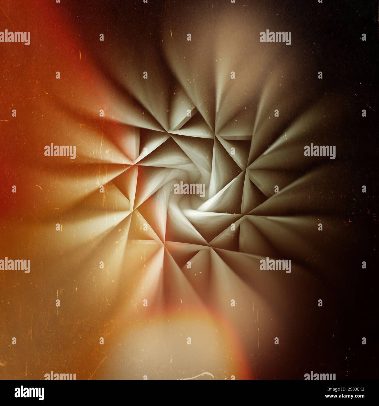 3d render of abstract art with surreal 3d machinery industrial turbine ...