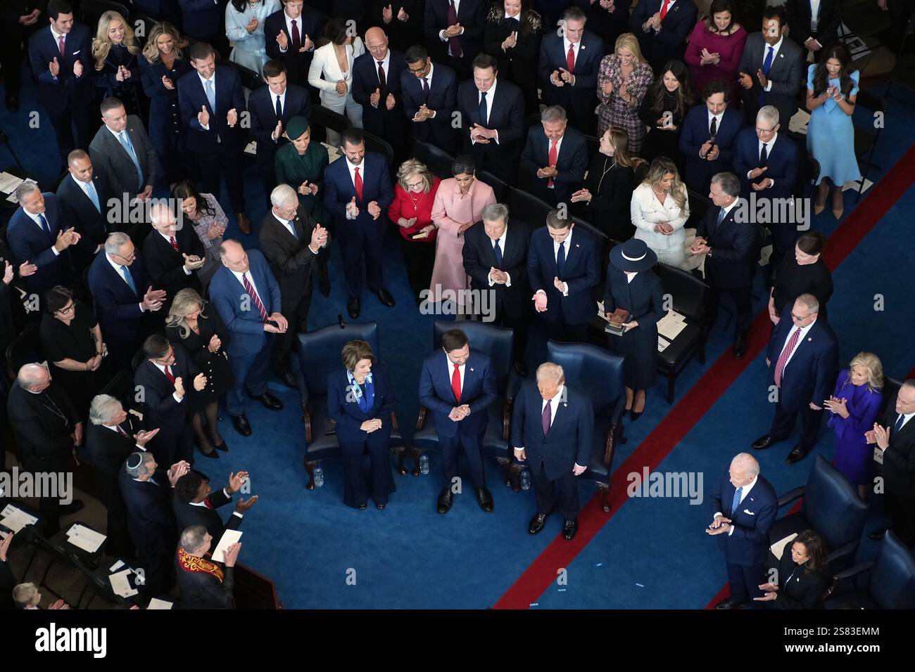 WASHINGTON, DC - JANUARY 20: In an overhead view, Sen. Amy Klobuchar (D ...