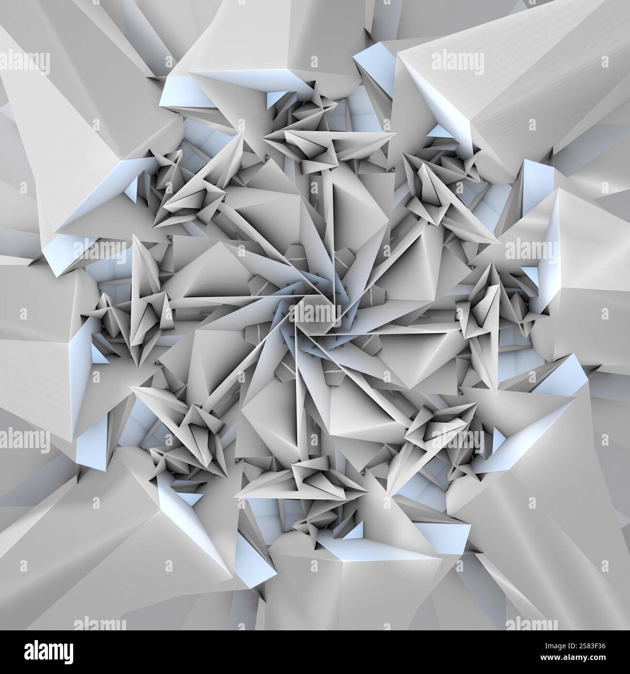 3d render of abstract art with surreal 3d machinery industrial turbine ...