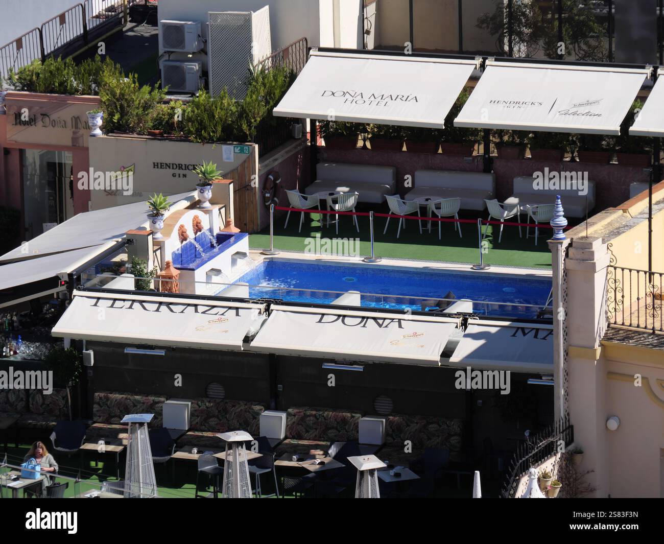 Swimming pool on a roof in Seville Spain Stock Photo - Alamy