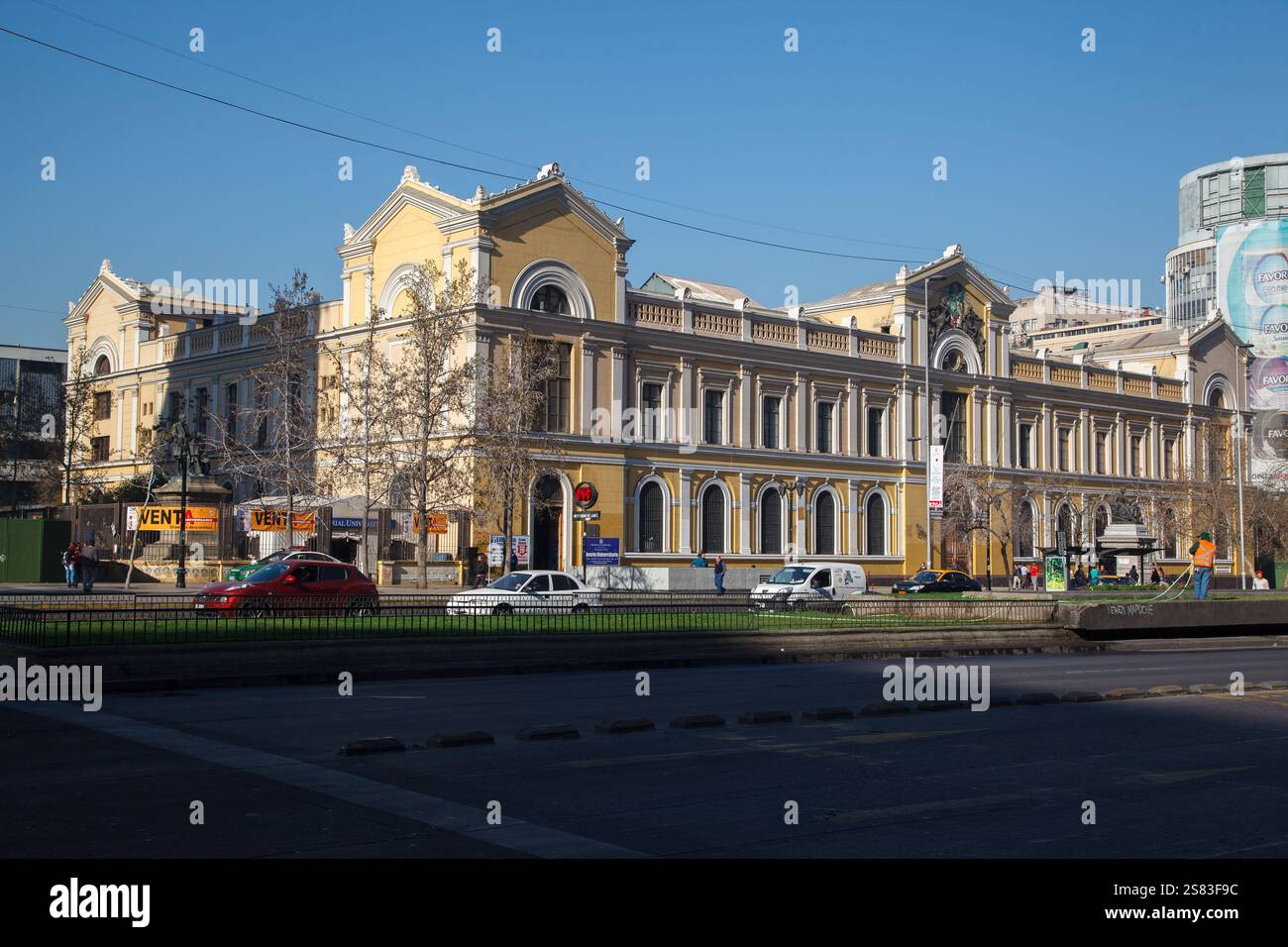 The facade of University of Chile historical buidilng in downtown ...