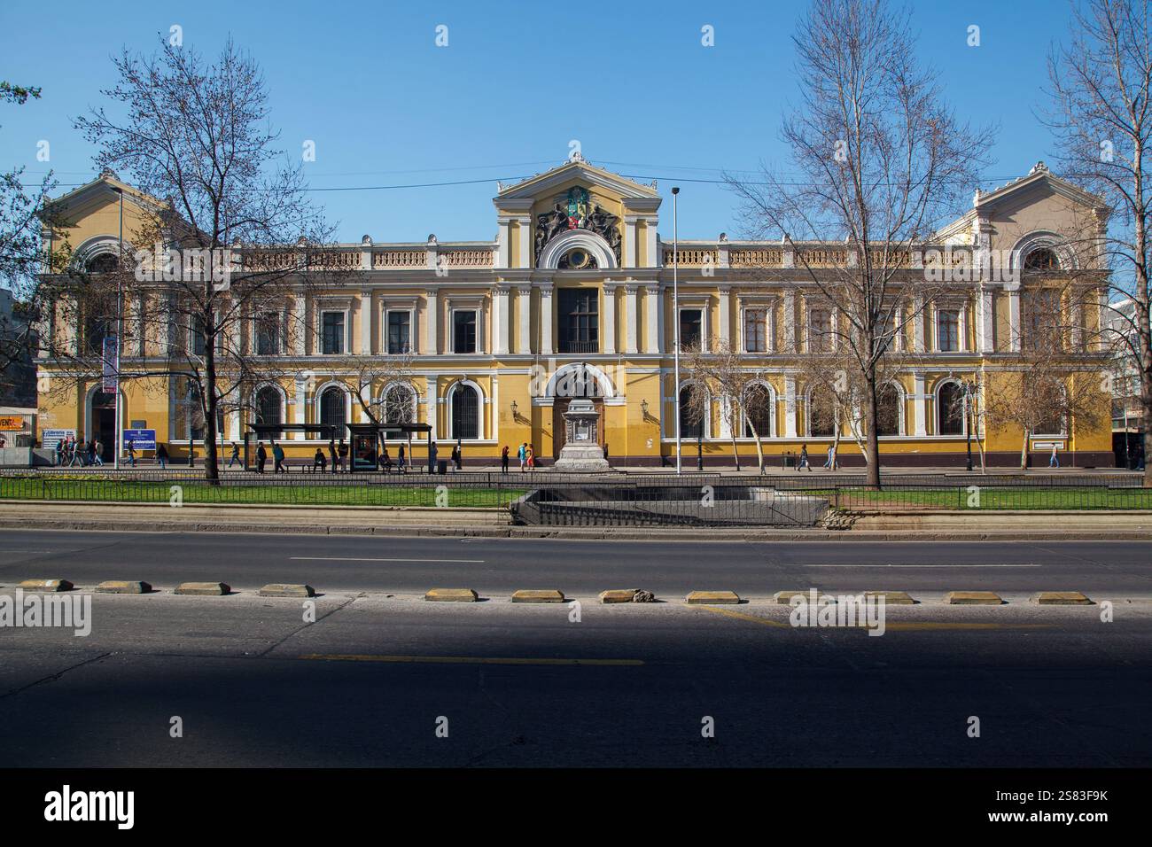 The facade of University of Chile historical buidilng in downtown ...
