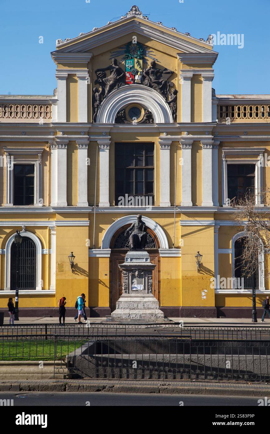 The facade of University of Chile historical buidilng in downtown ...
