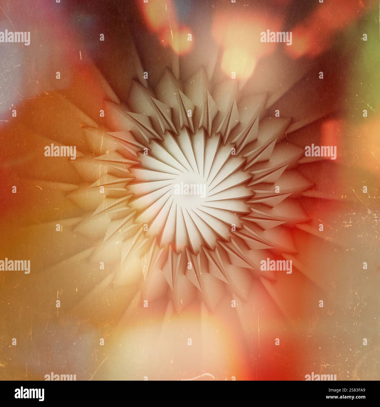 3d render of abstract art with surreal 3d machinery industrial turbine ...