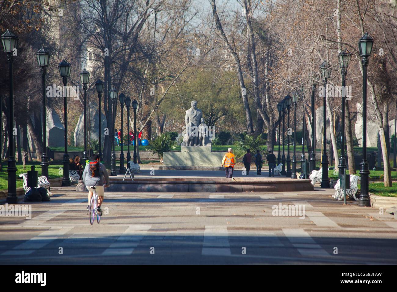The Pedro Aguirre Cerda monument in the elegant Paseo Bulnes, downtown ...
