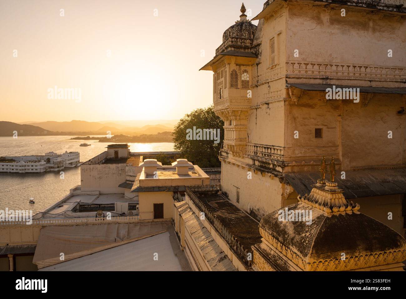 View from the window of Udaipur city fort in Rajasthan, India Stock ...