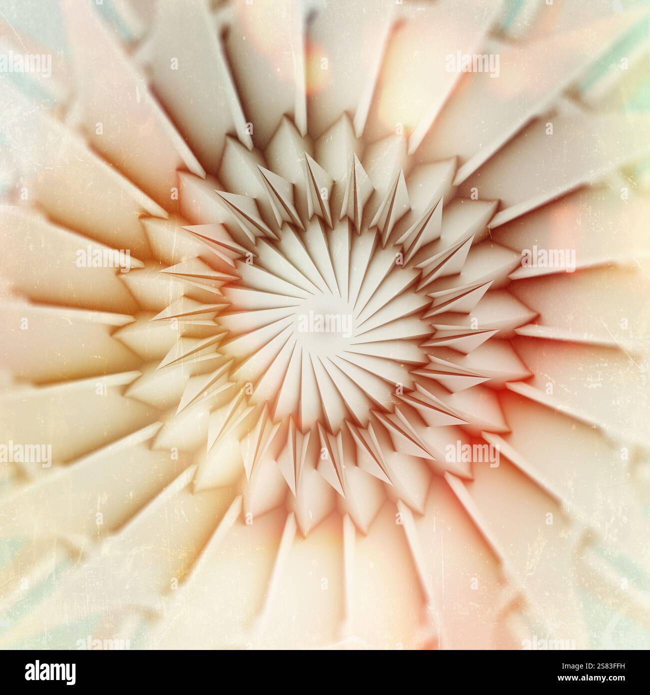 3d render of abstract art with surreal 3d machinery industrial turbine ...