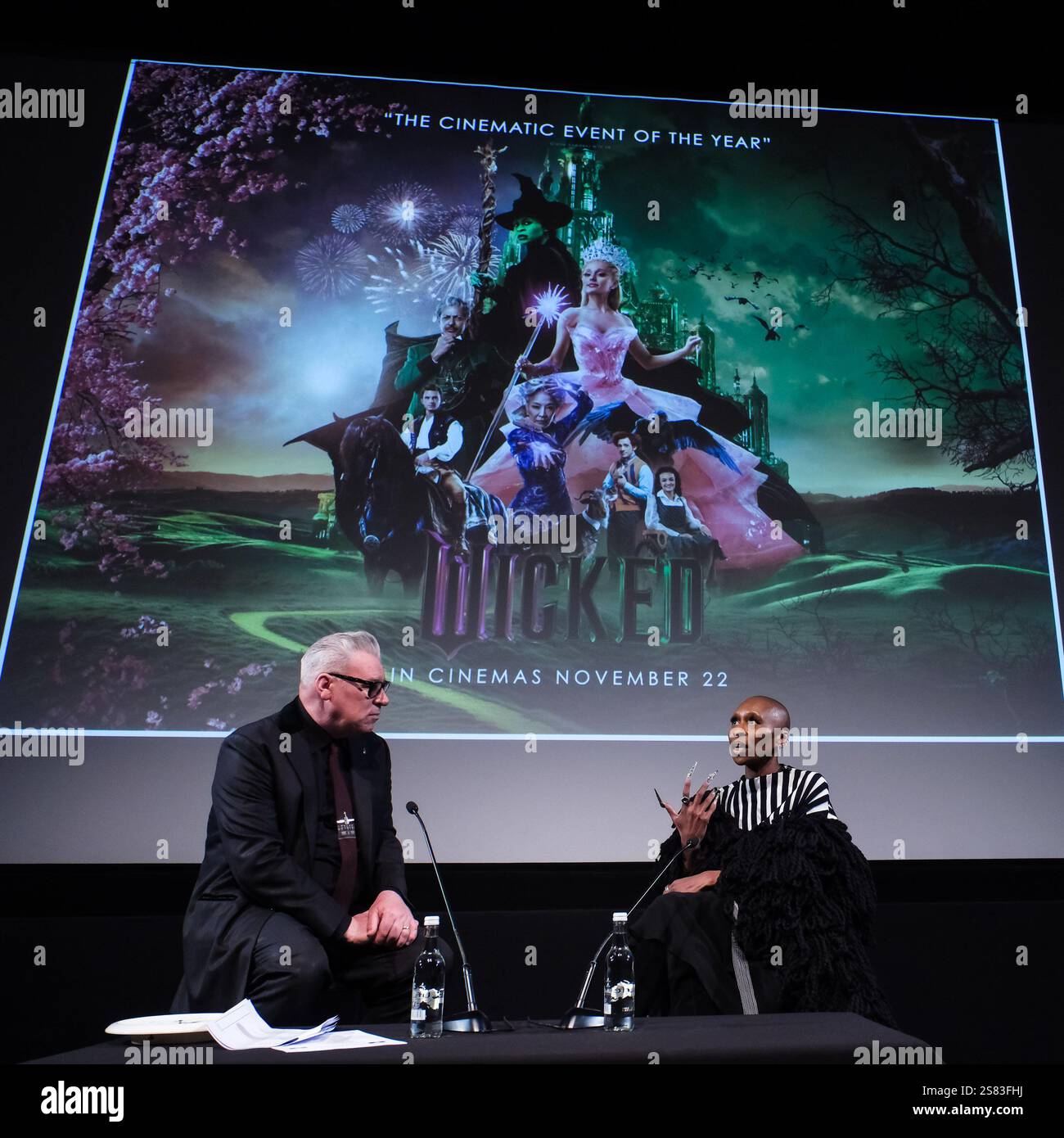 London, UK. 20th Jan, 2025. Cynthia Erivo and Mark Kermode on stage at ...