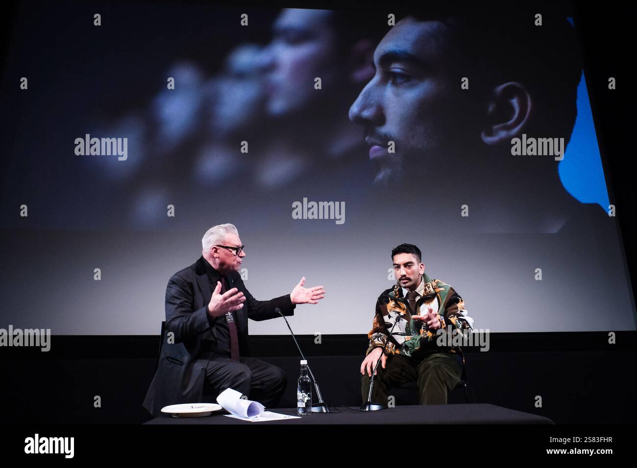 London, UK. 20th Jan, 2025. Nabhaan Rizwaan and Mark Kermode on stage ...