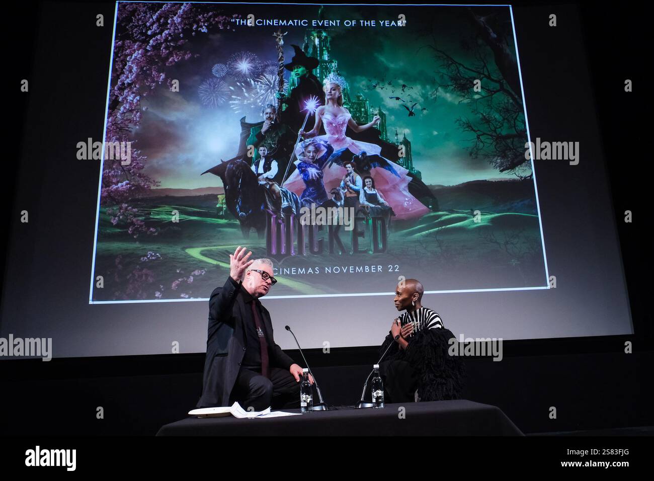 London, UK. 20th Jan, 2025. Cynthia Erivo and Mark Kermode on stage at ...