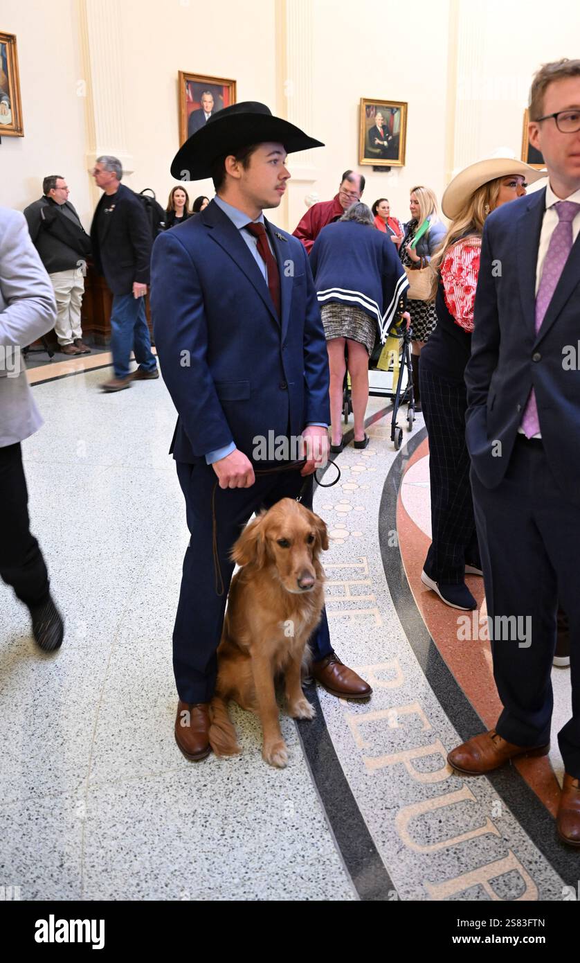 Austin, Tx, USA. 14th Jan, 2025. Activist KYLE RITTENHOUSE stands with ...
