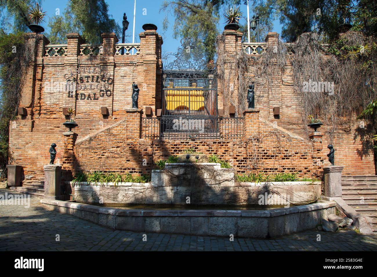 The Castillo Hidalgo fortfied walls ruins in Cerro de Santa Lucia hill ...