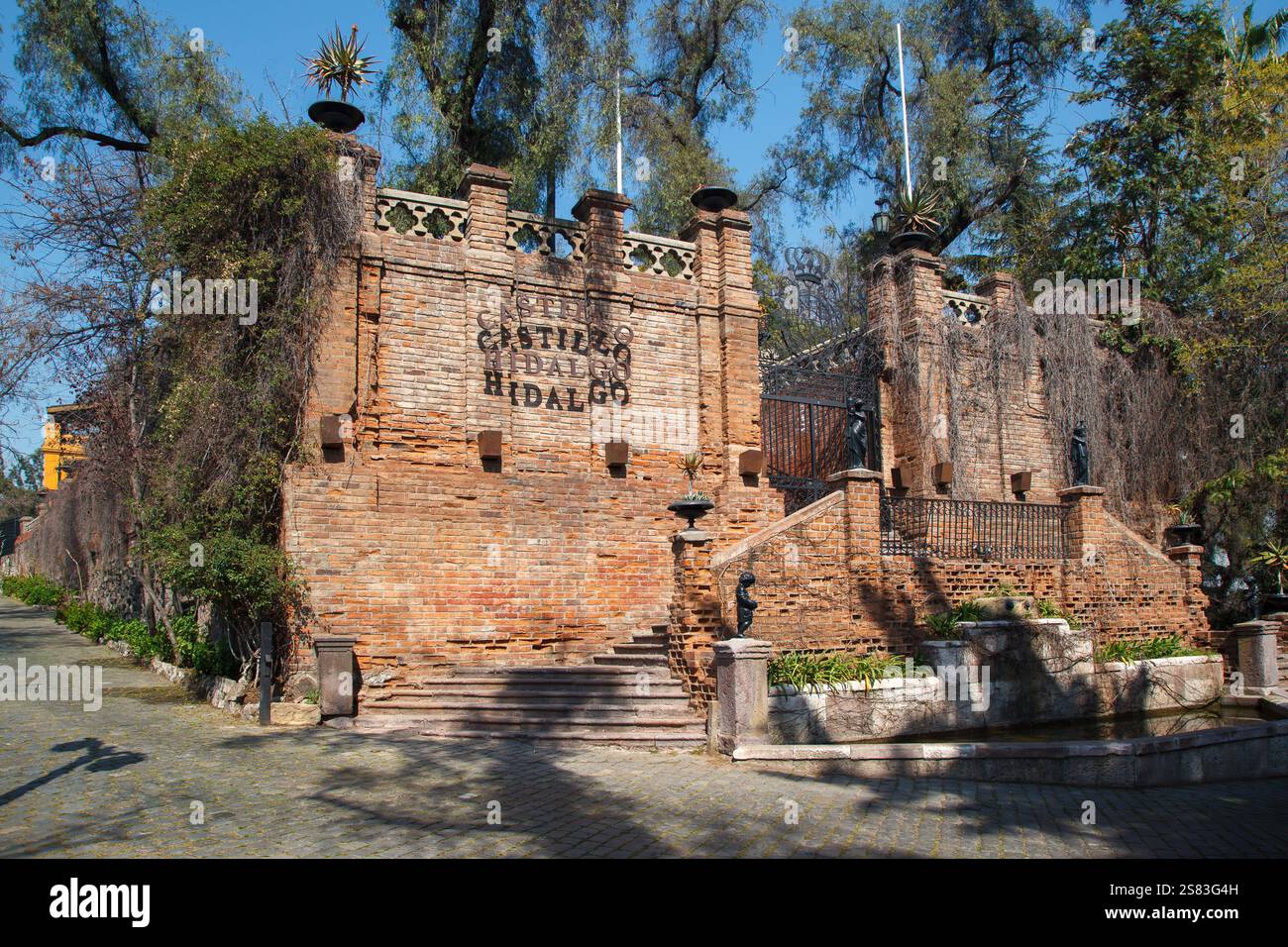 The Castillo Hidalgo fortfied walls ruins in Cerro de Santa Lucia hill ...