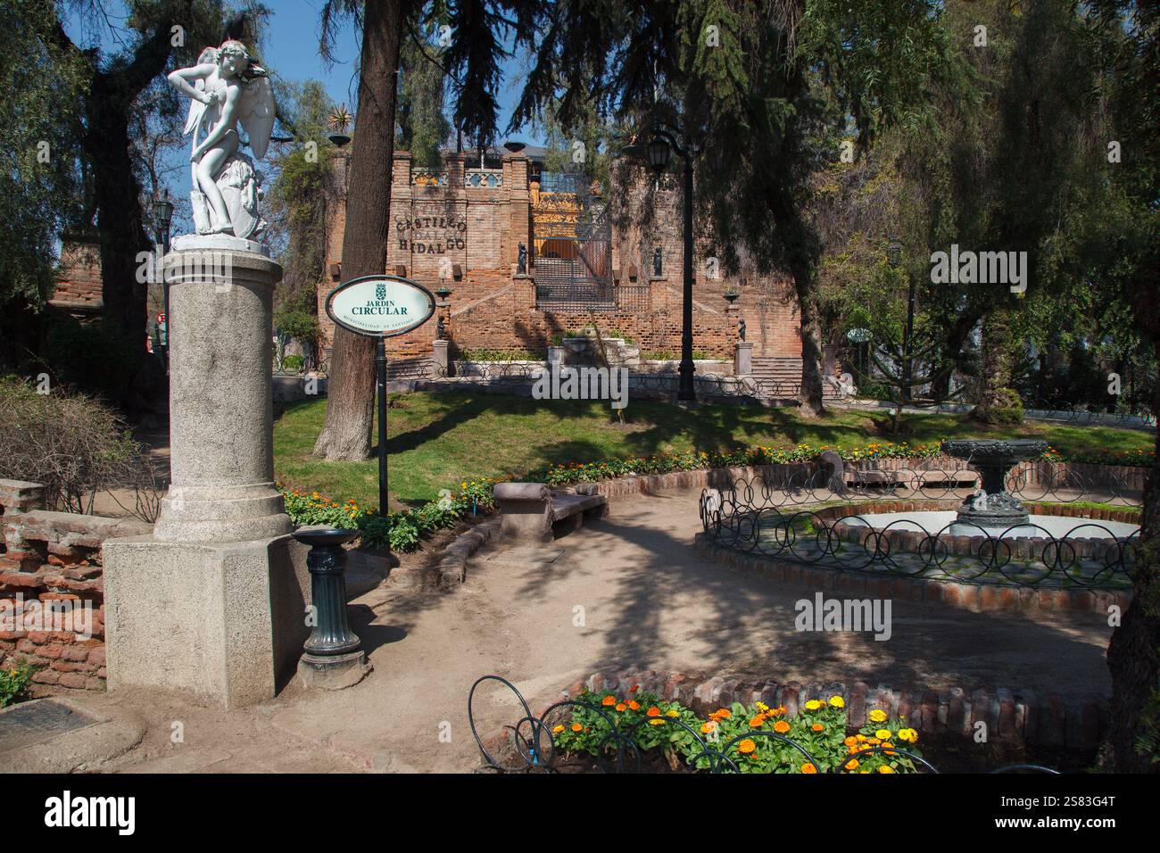 The Angel statue and Castillo Hidalgo fortfied walls ruins in Cerro de ...