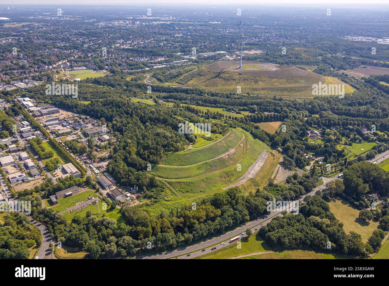Aerial view, Moltke slag heap II, park nature reserve NSG Natroper Feld ...
