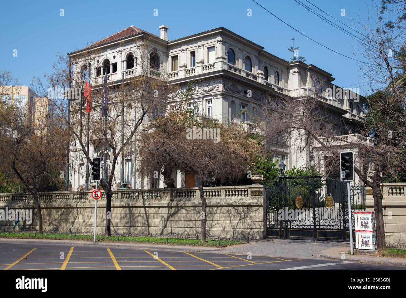 The Palacio Bruna elegant historical building in downtown Santiago de ...