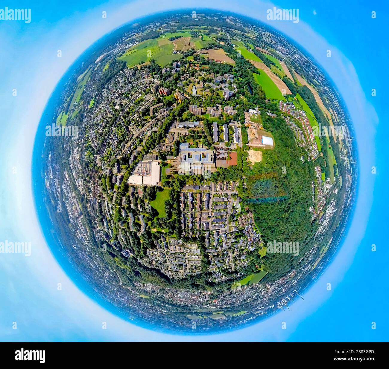 Aerial view, local view residential area Rentfort, Schwechater Straße, Ingeborg-Drewitz ...