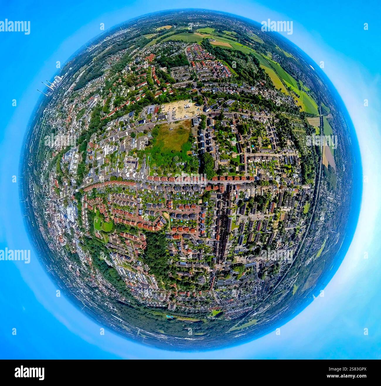 Aerial view, mosque DITIB- Turkish Islamic Community of Gladbeck ...