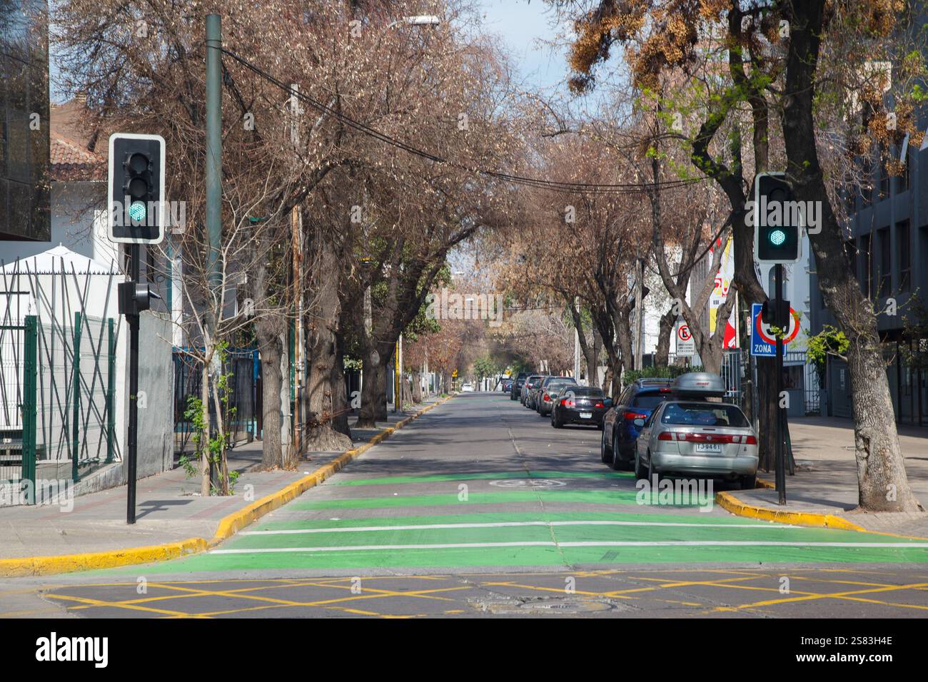 The Elegant historical buidlings on a corner of downtown Santiago de ...