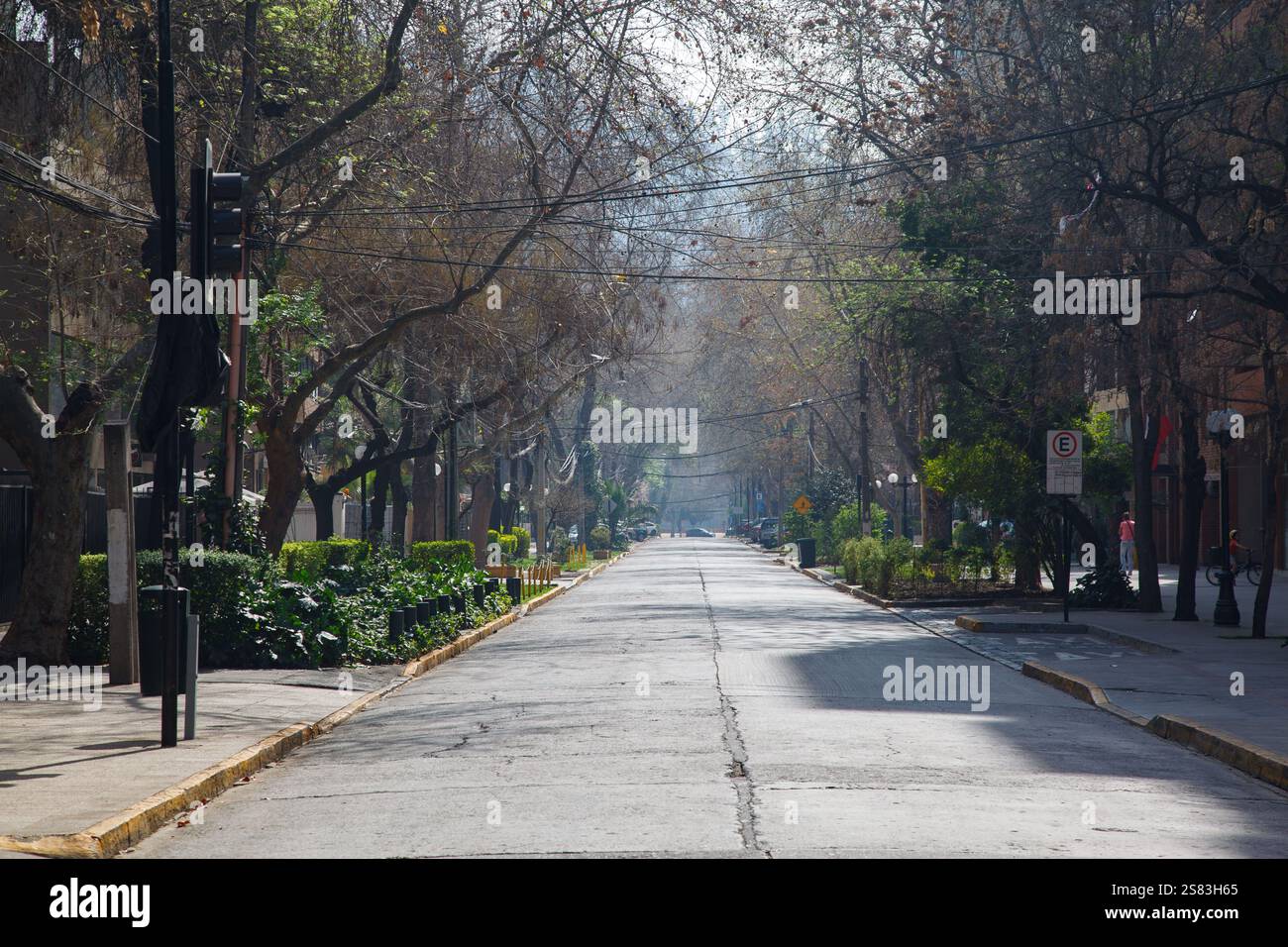 The Elegant historical buidlings on a corner of downtown Santiago de ...