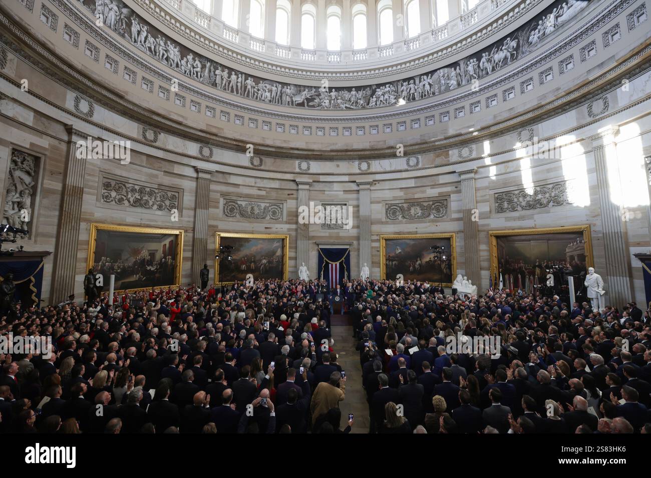 Washington, Dc, USA. 20th Jan, 2025. Attendees applaud U.S. President ...