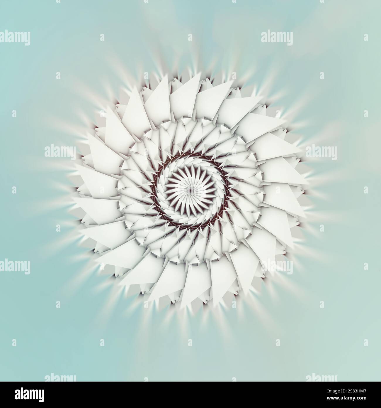 3d render of abstract art with surreal 3d machinery industrial turbine ...