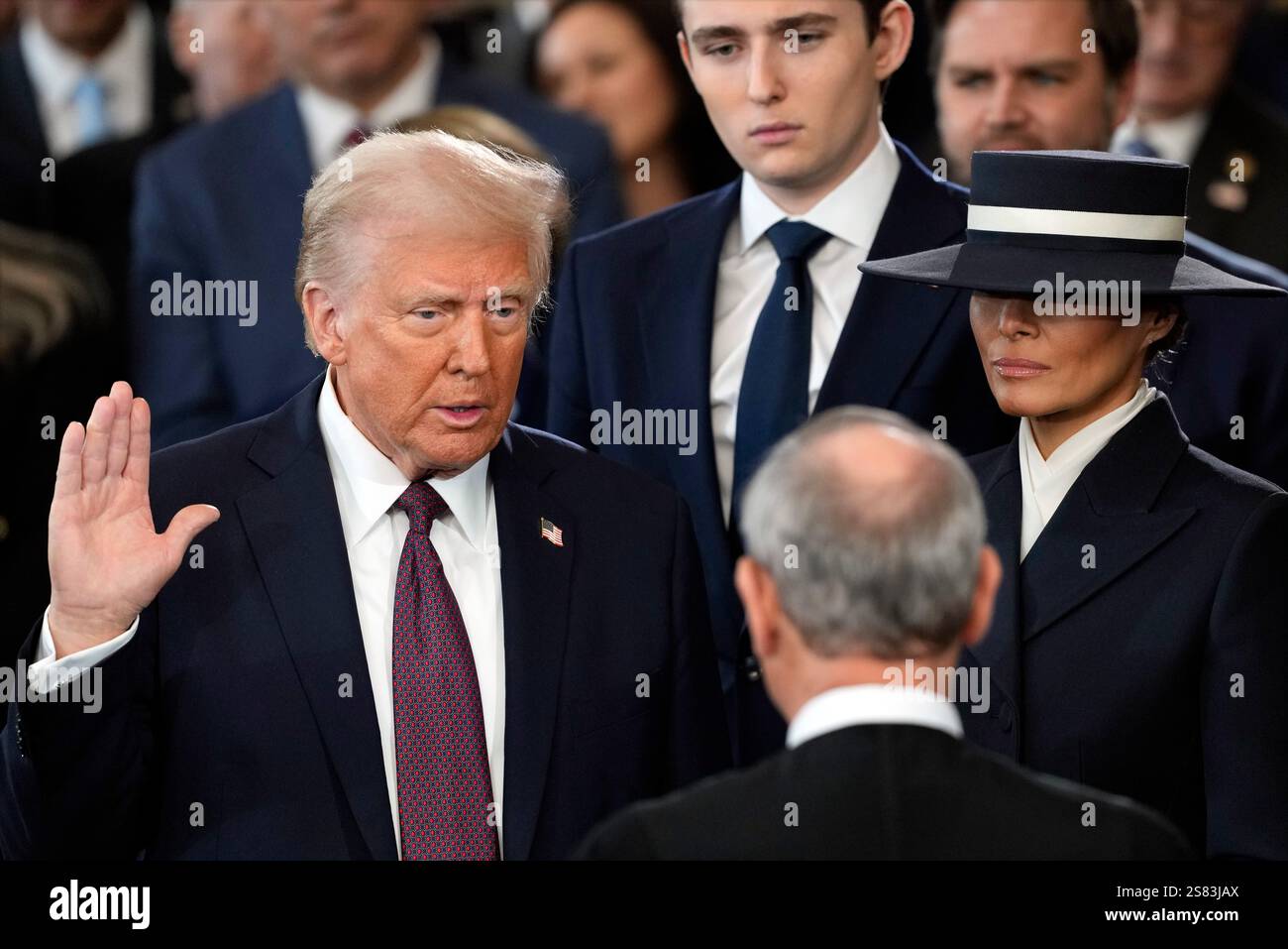 Donald Trump is sworn in as the 47th president of the United States by ...