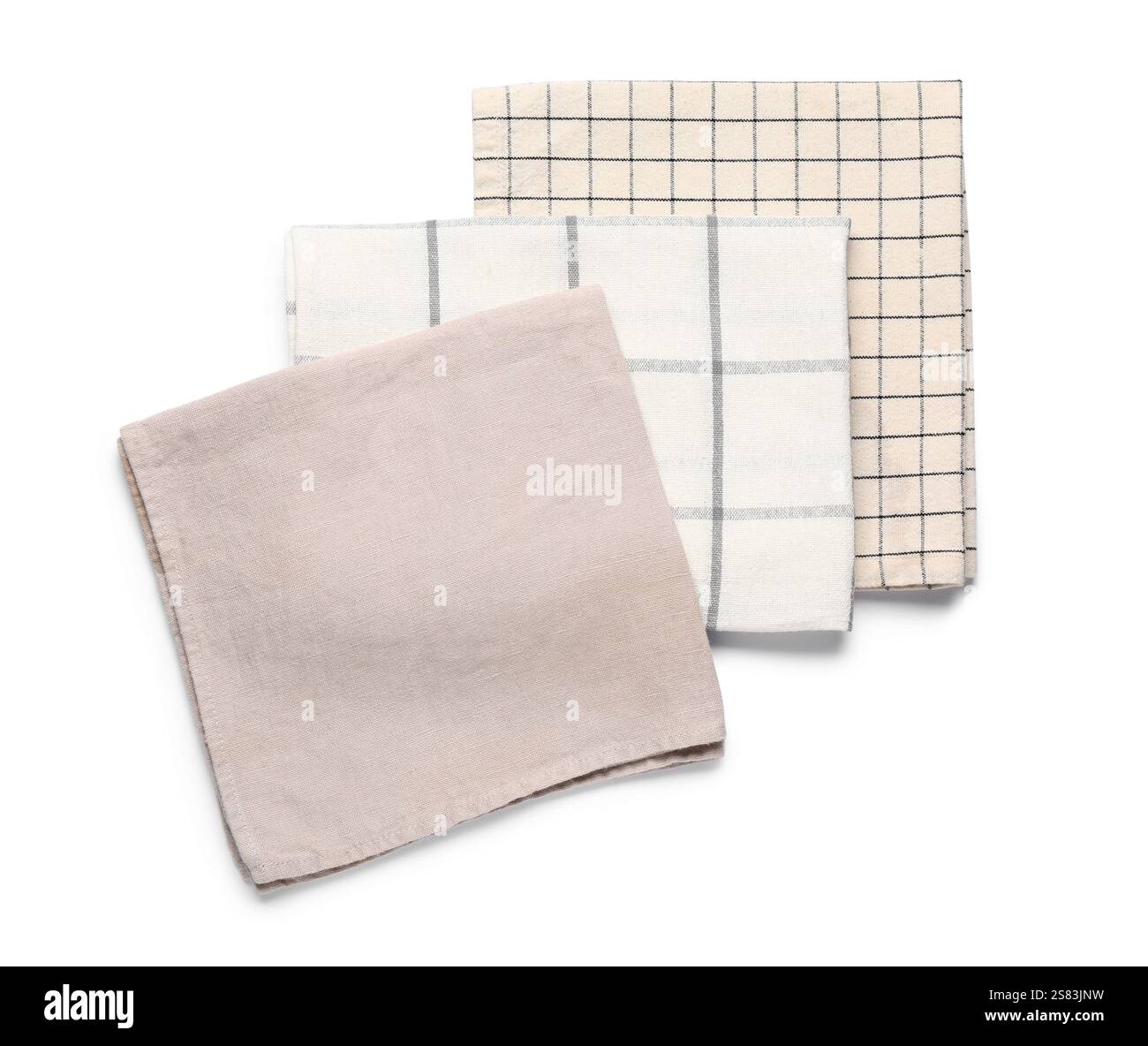 Folded napkins isolated on white background Stock Photo - Alamy