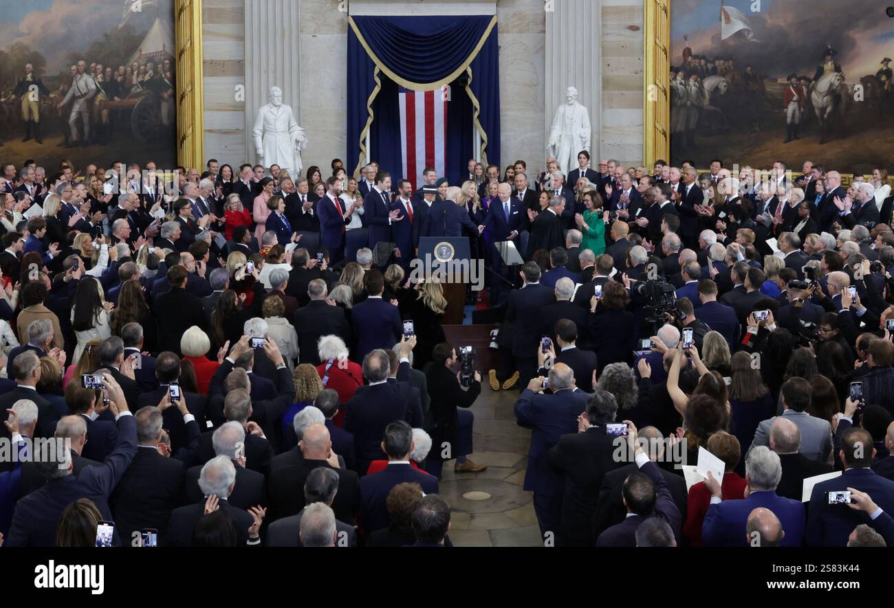 Washington, Dc, USA. 20th Jan, 2025. U.S. President Donald Trump shakes ...
