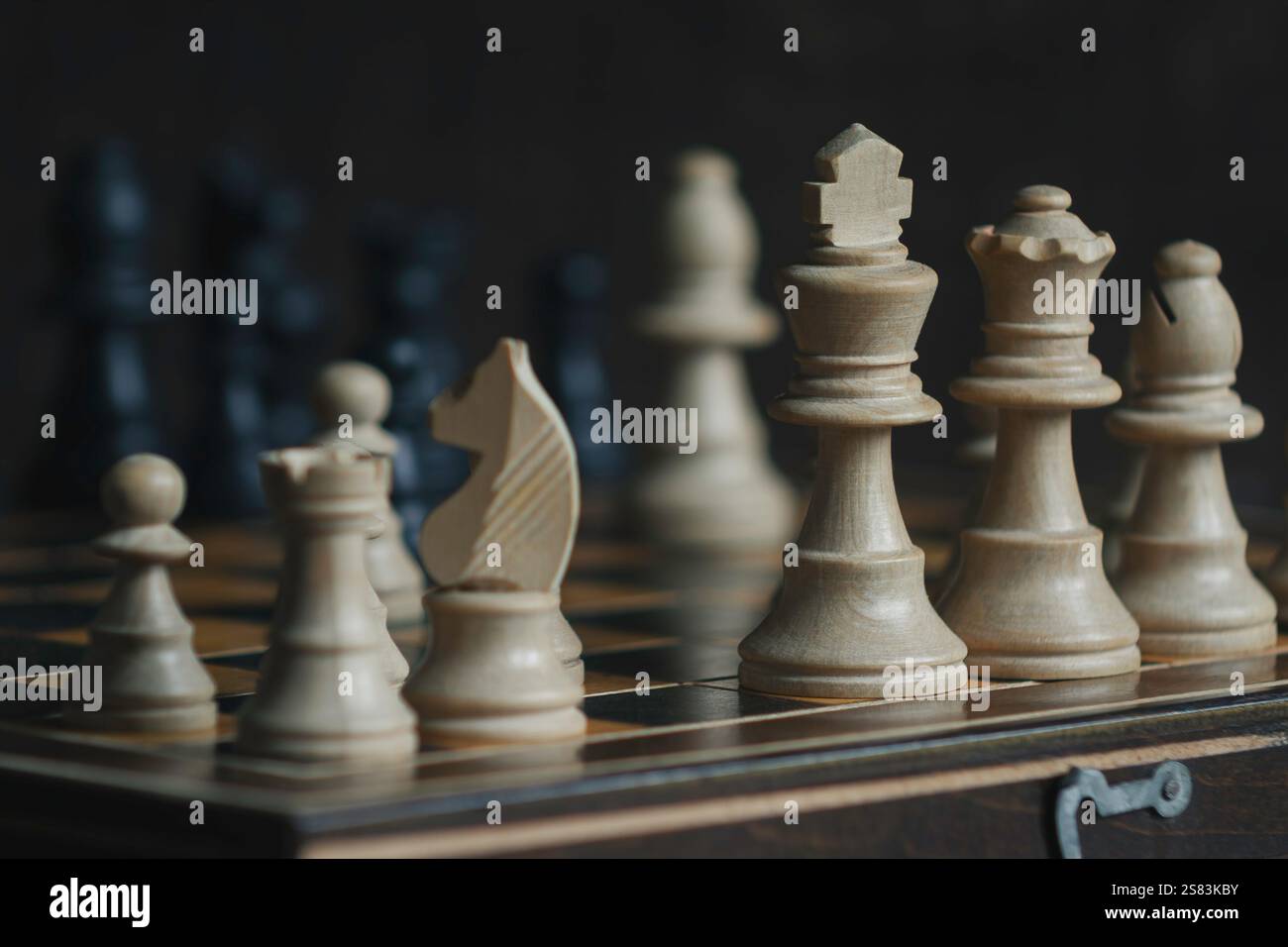 Old wooden chess set Stock Photo - Alamy