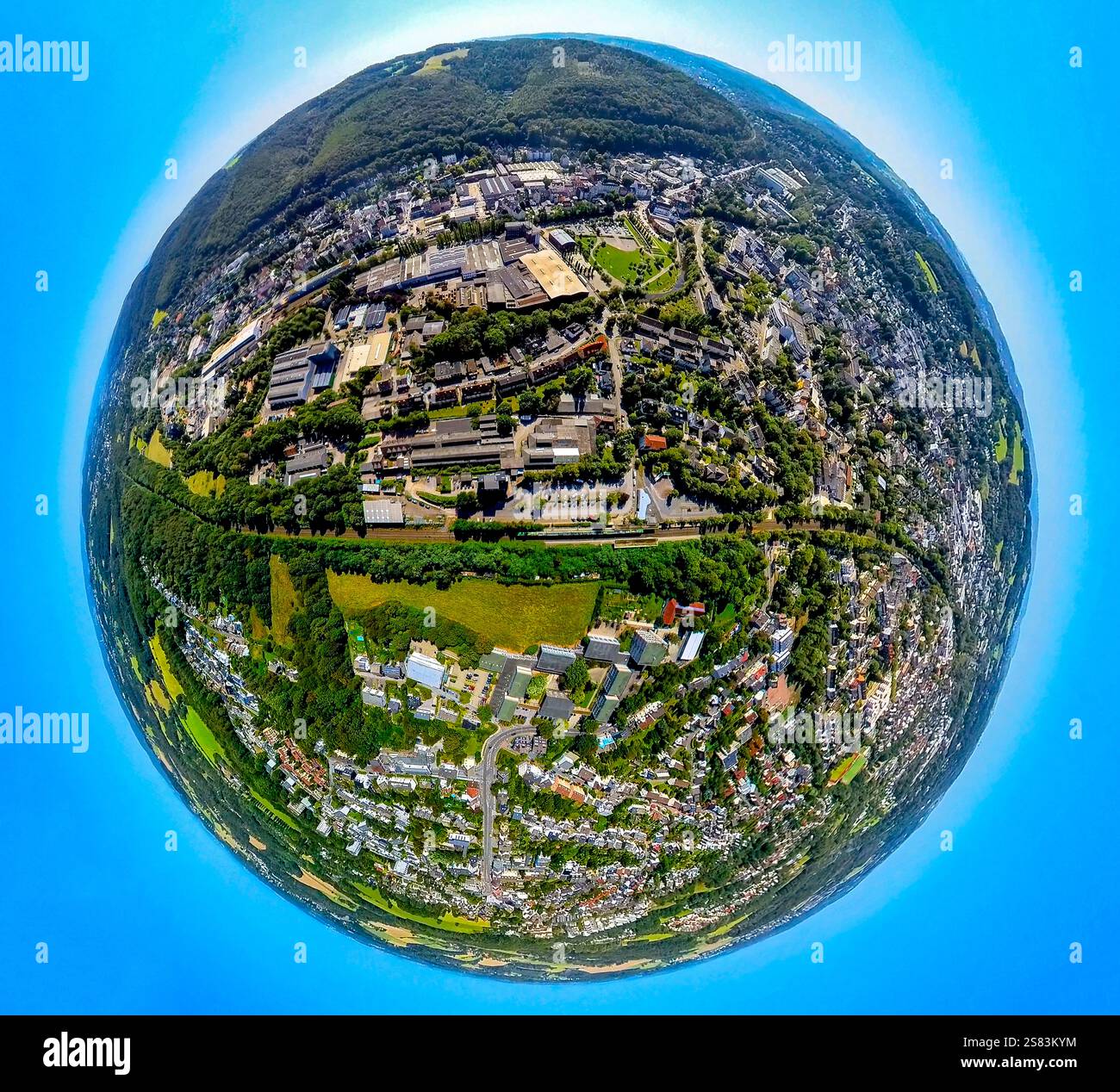 Aerial view, central station, industrial area Mühlenstraße, earth globe ...