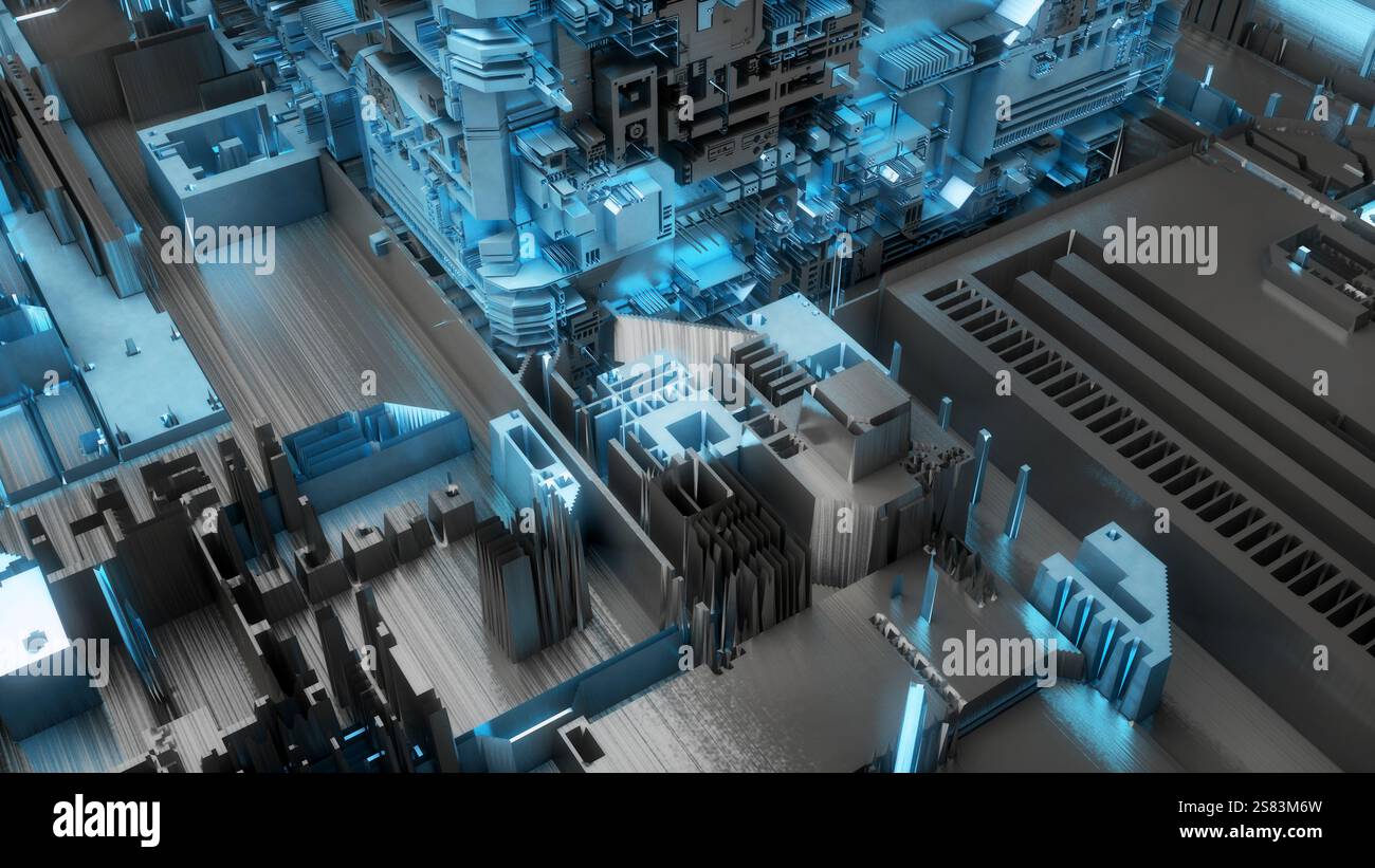 Circuit board with microchips, processors and other hi-tech parts ...