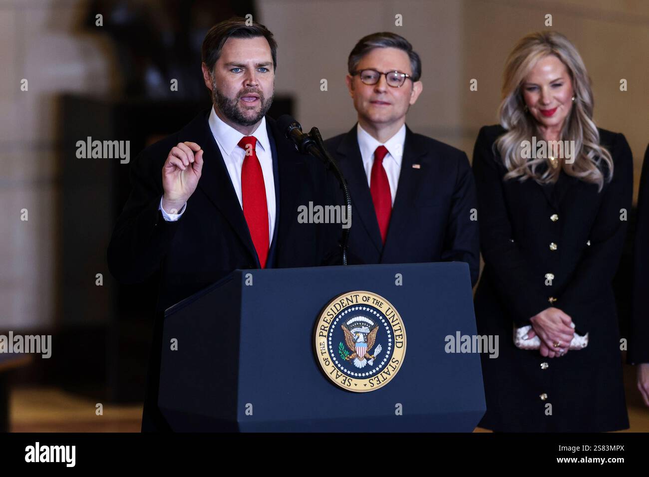 Vice President JD Vance, House Speaker Mike Johnson (R-LA) his wife ...