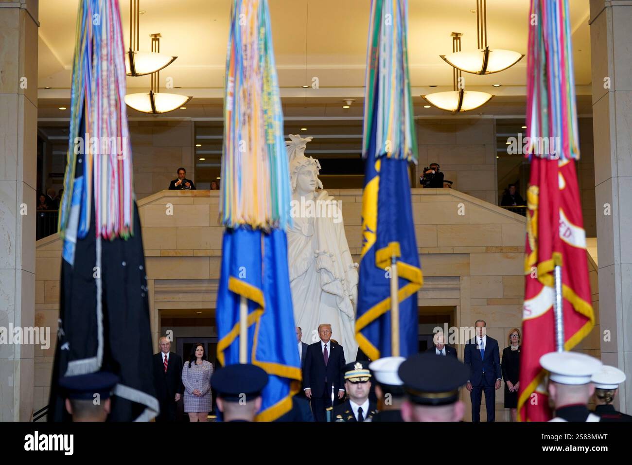 Washington, DC, USA. 20th Jan, 2025. US President Donald Trump reviews ...