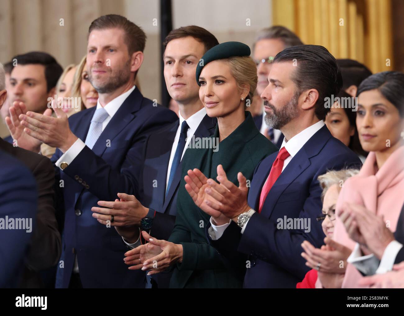 Eric Trump, Ivanka Trump and Donald Trump, Jr. look on on the day of ...