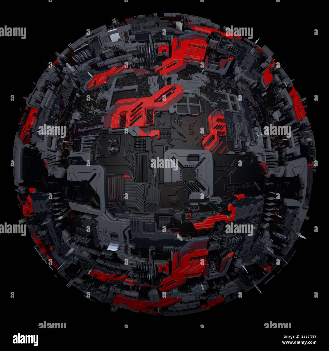 Mystical sphere on dark background. Science fiction concept. 3d ...