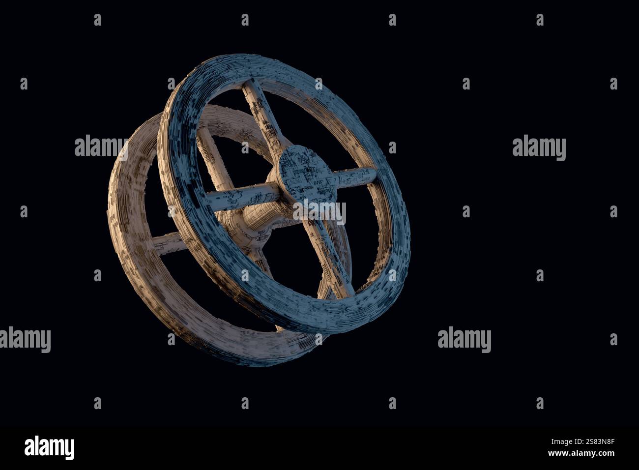 3d render. UFO spaceship concept. Science fiction objects. Simplified ...