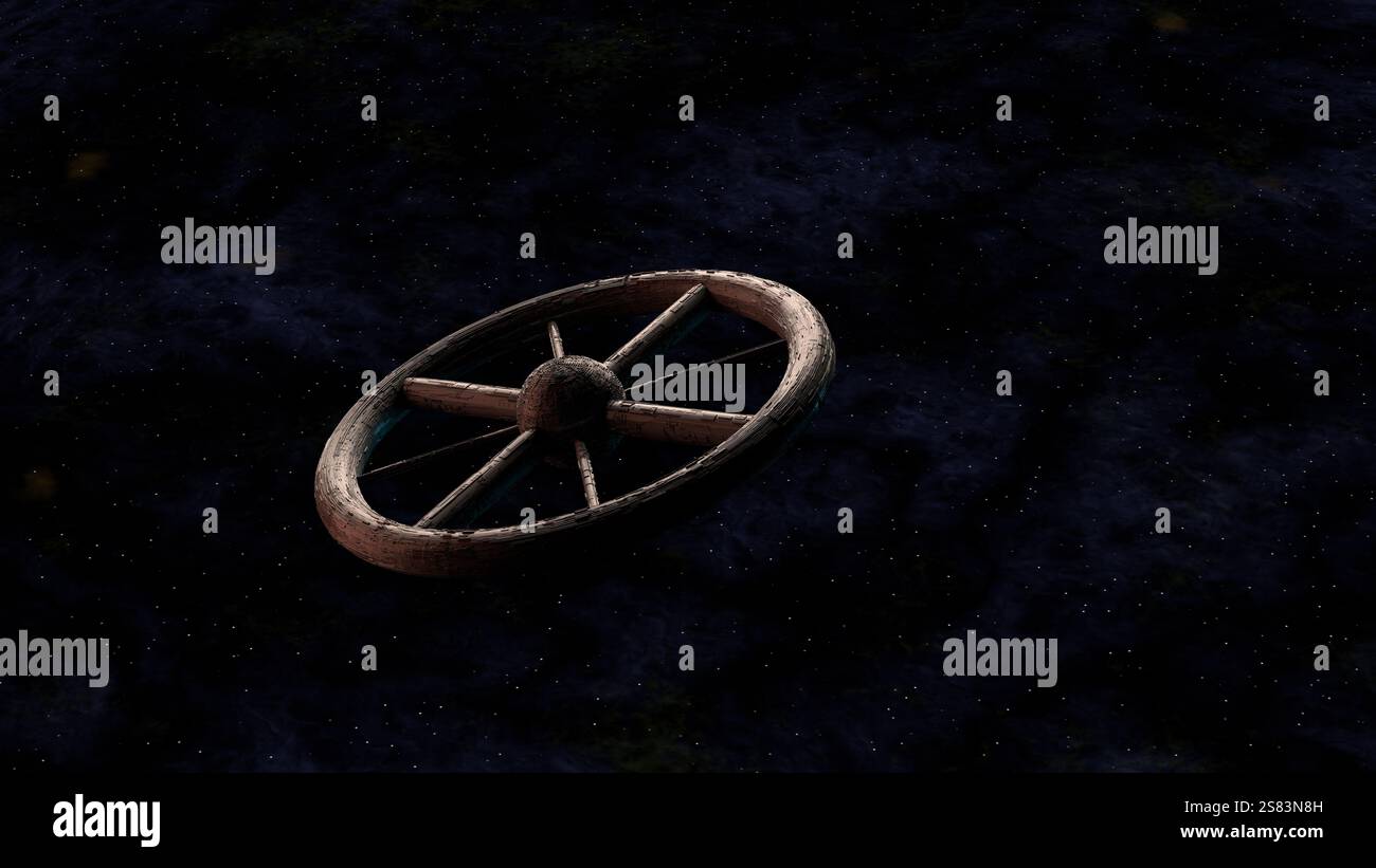 3d render. UFO spaceship concept. Science fiction objects. Simplified ...