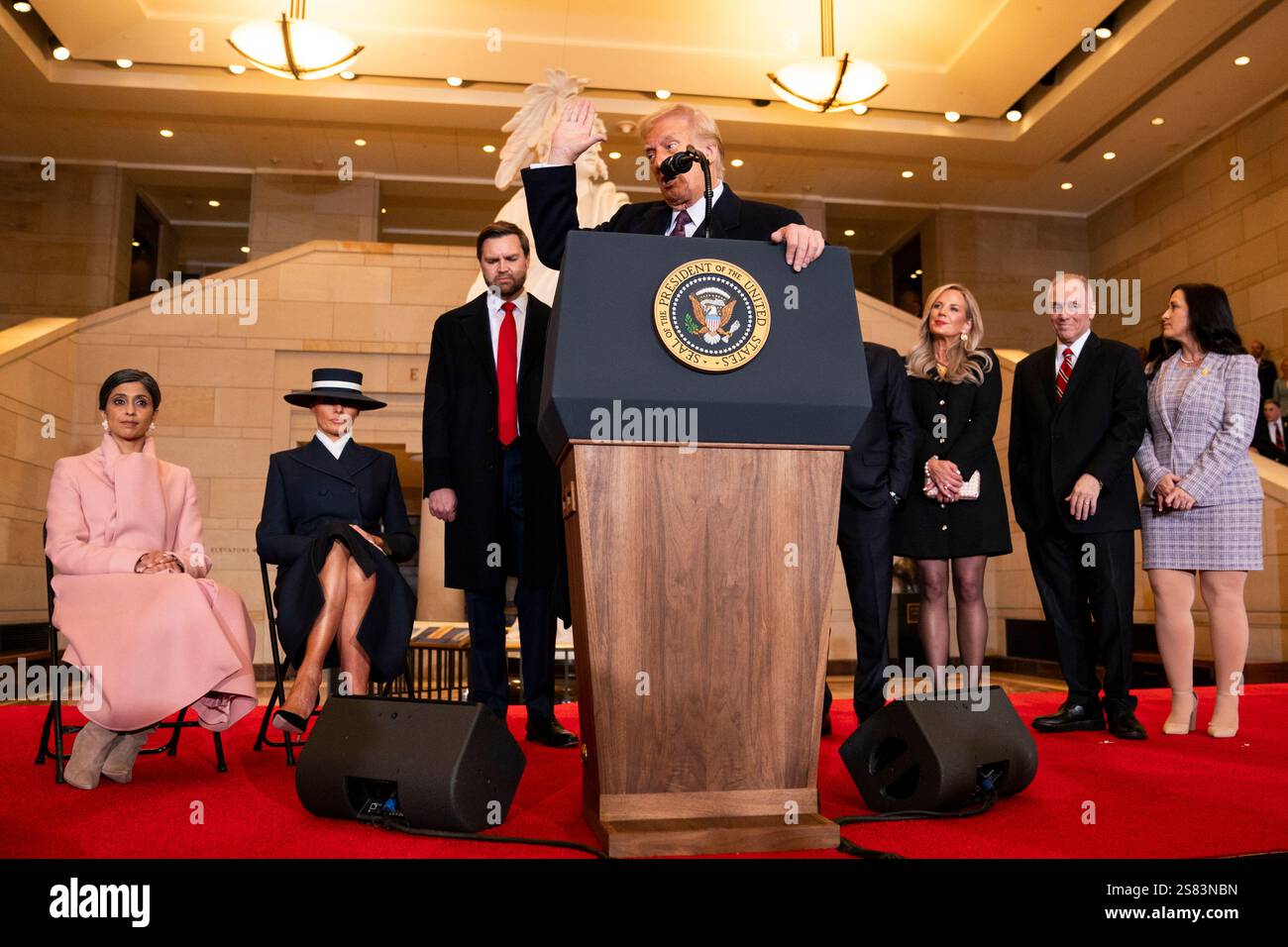 Washington, Dc, USA. 20th Jan, 2025. President Donald Trump addresses ...