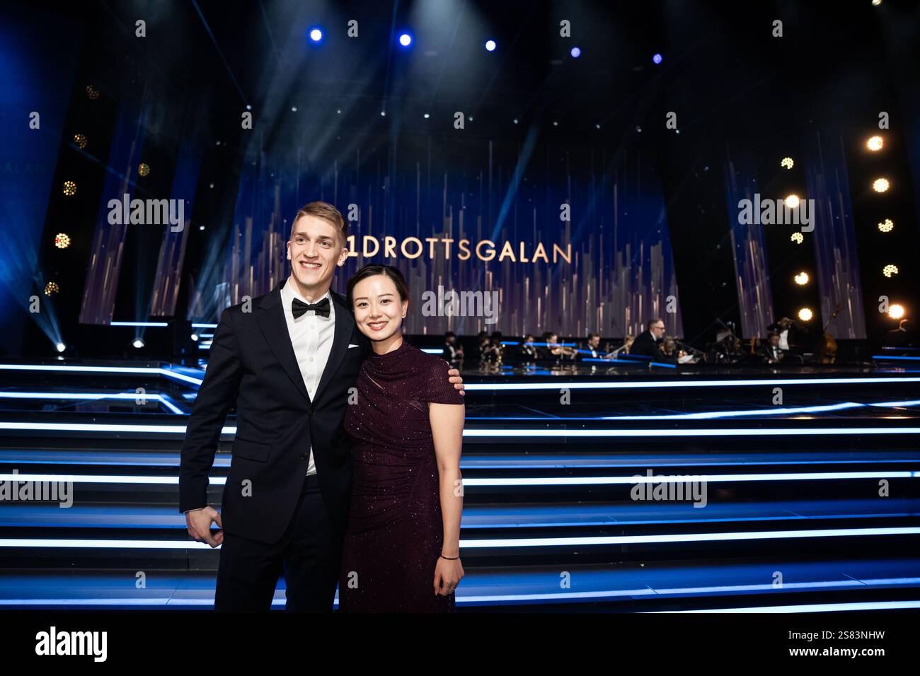 Stockholm, Sverige. 20th Jan, 2025. 250120 Anton Källberg och Yuan Wan under Idrottsgalan den 20 ...