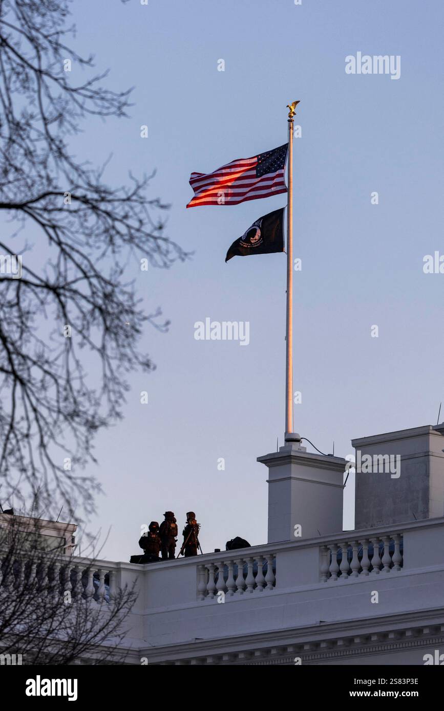 Washington, United States. 20th Jan, 2025. The flag over the White ...
