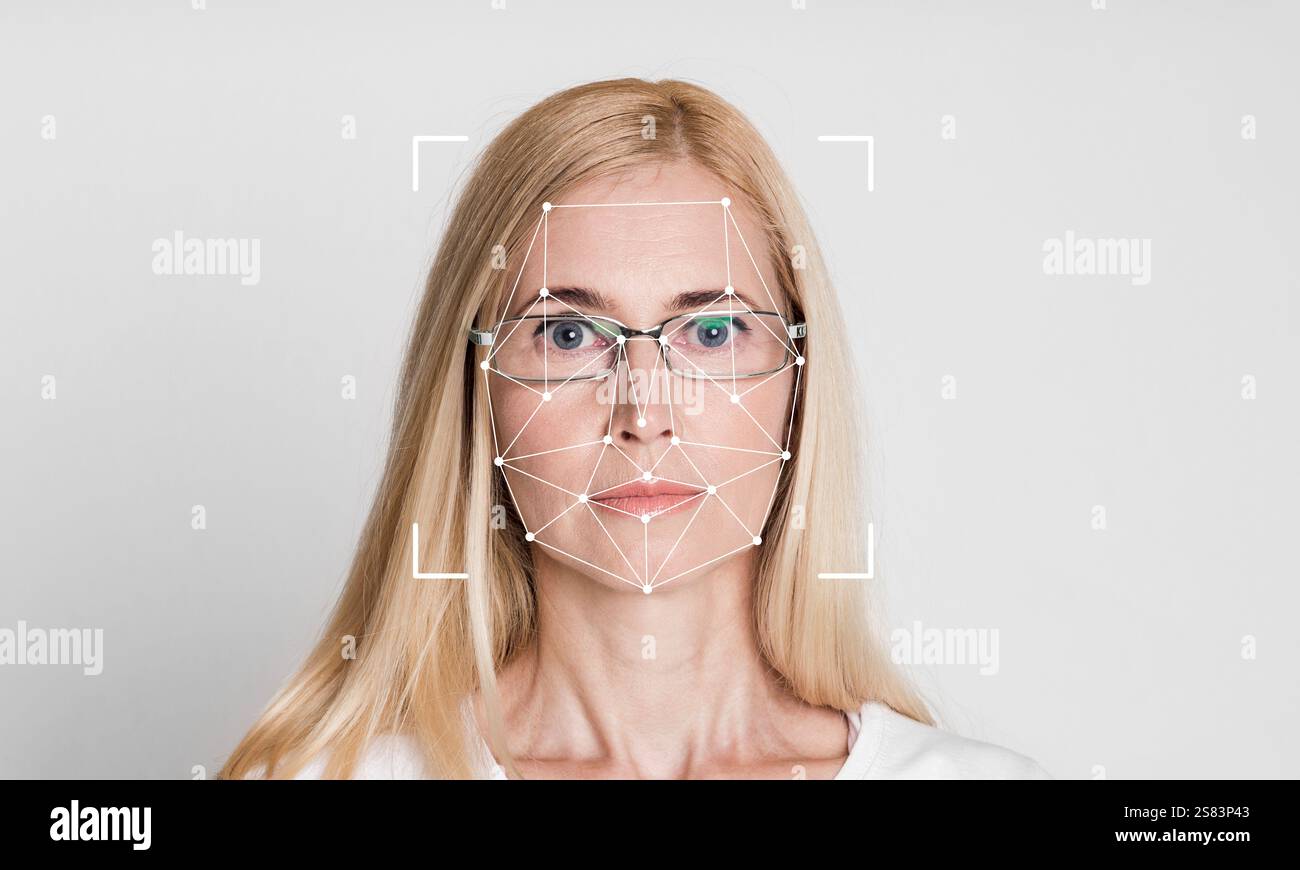 Advancements in facial recognition technology with blank background ...