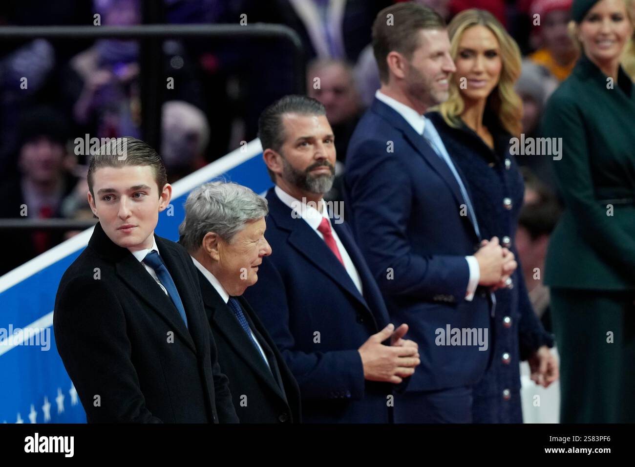 From left, Barron Trump, Viktor Knavs, Donald Trump, Jr., Eric Trump ...