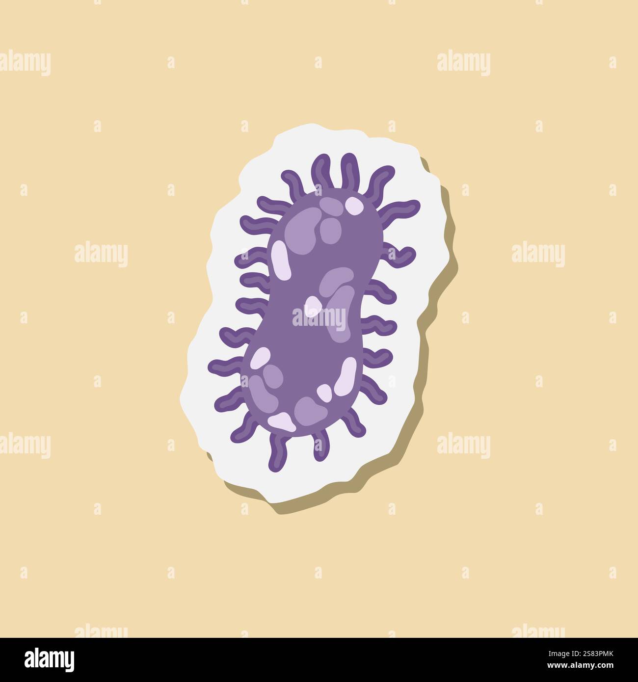 Bacteria and virus illustration. Pathogenic bacteria, viruses and microbes, disease-causing ...