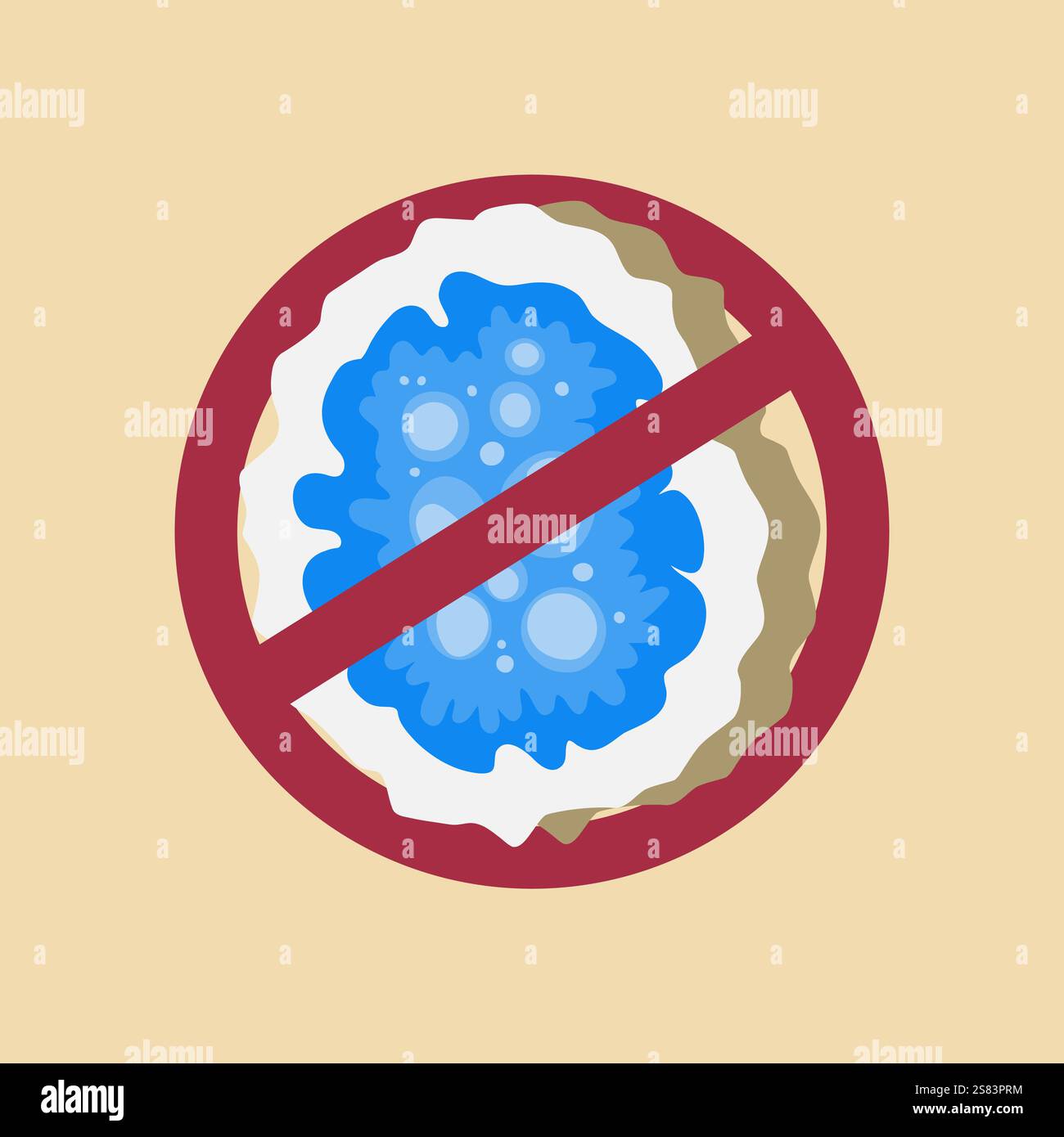 Bacteria with a prohibition sign. Germs and viruses, bacterial ...
