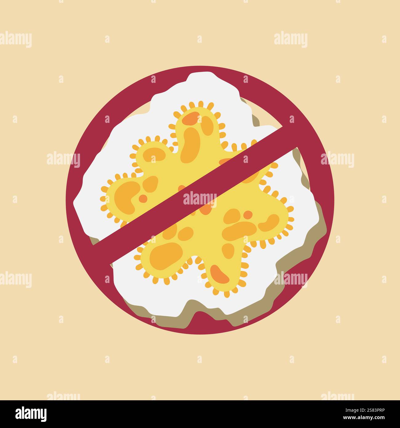 Bacteria with a prohibition sign. Germs and viruses, bacterial ...