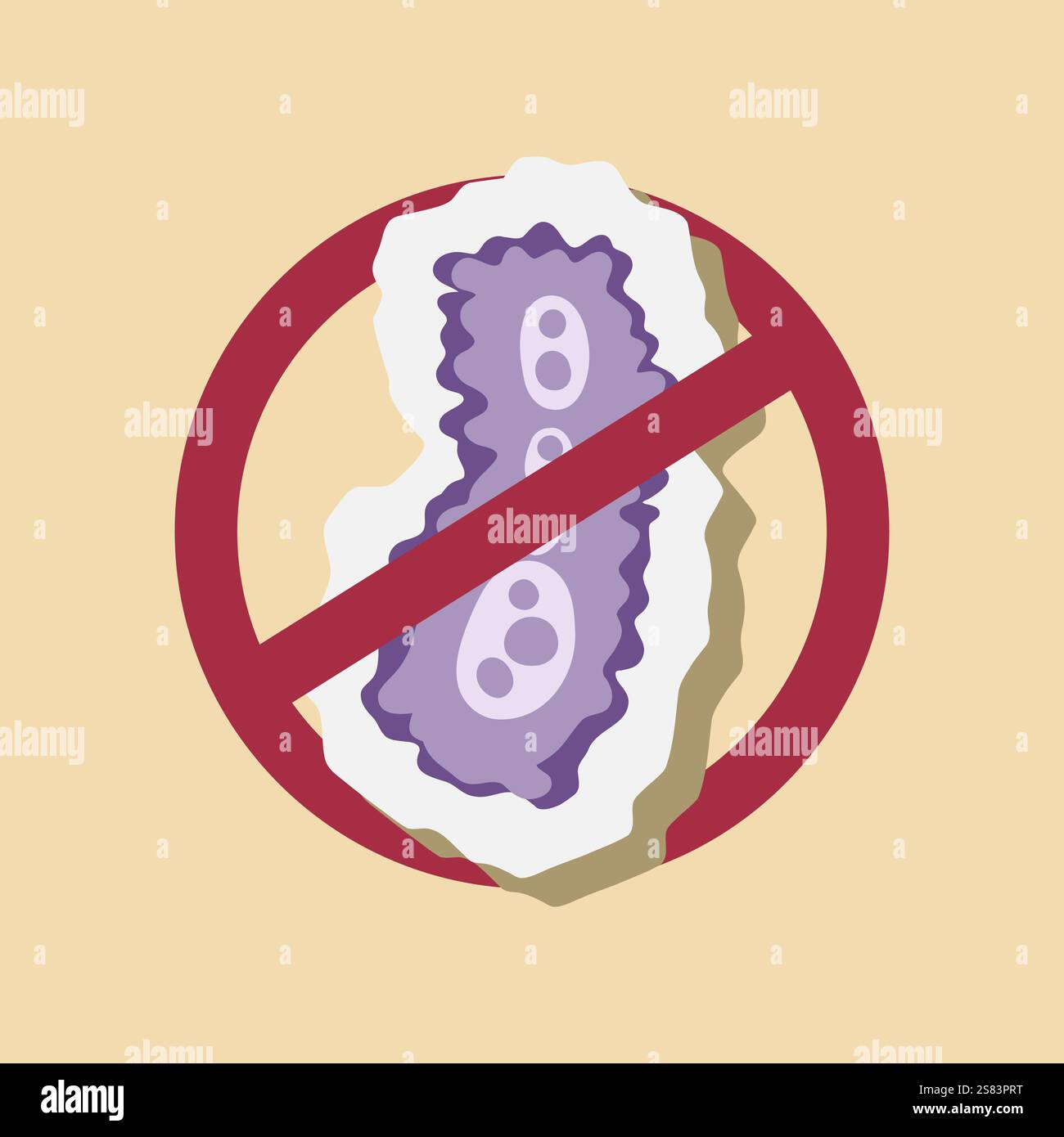 Bacteria with a prohibition sign. Germs and viruses, bacterial ...